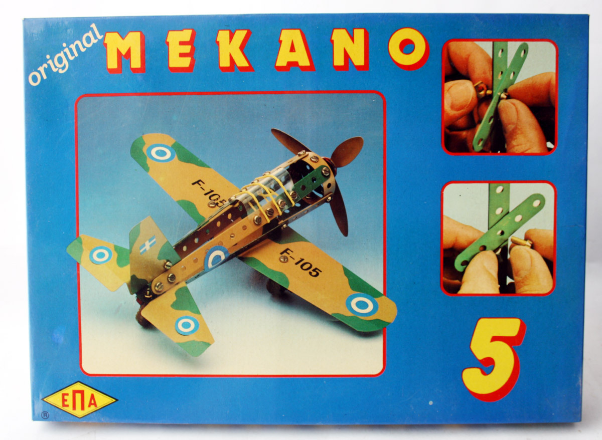 RARE VINTAGE 70'S MECCANO MEKANO METAL CONSTRUCTIONS PLANE EPA GREECE ...