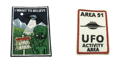 I Want To Believe & Area 51 Patch Embroidered Iron-o Applique Xfiles 2 ...