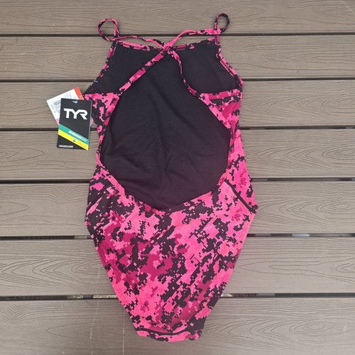 TYR Women's Durafast Pink Digicamo Crosscut Fit Swimsuit SZ 34 New | eBay