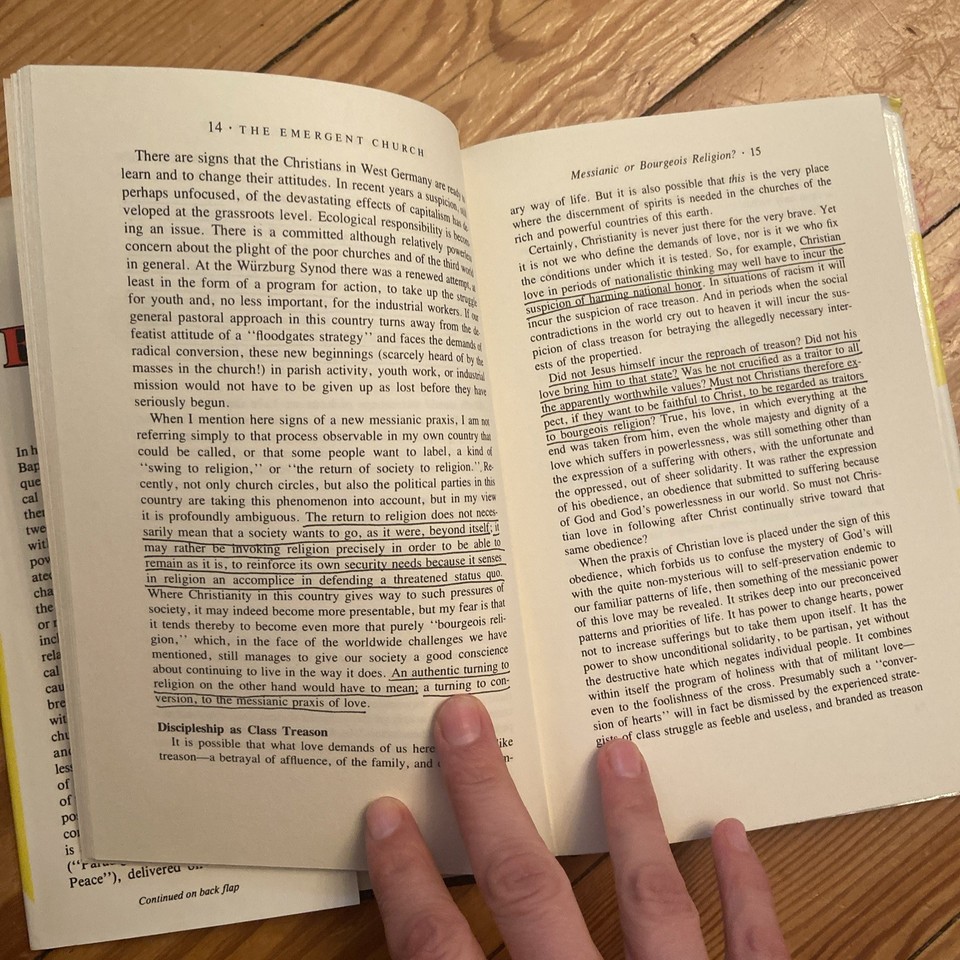 The Emergent Church by Johann Baptist Metz (1981) - hardcover with DJ ...