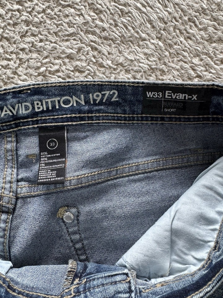 Buffalo David Bitton Mens Shorts Evan X Stretch Denim Jeans W33 | eBay