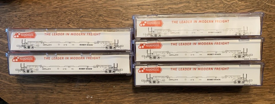 Lot Of (5) Husky Stack Roundhouse Products Freight Trains | eBay