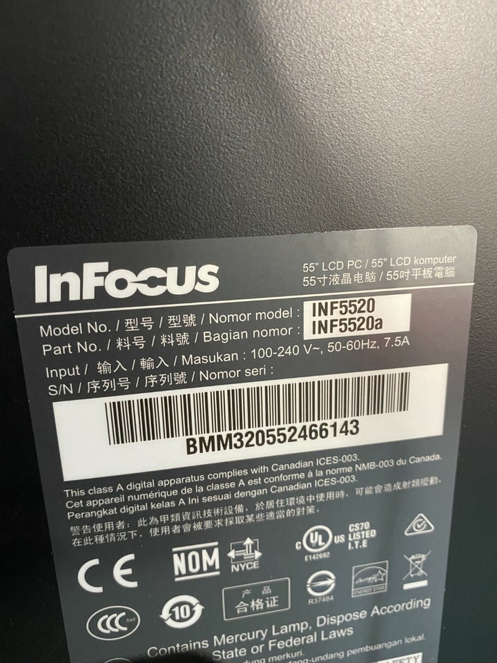 Infocus Mondopad INF5520a Multi-Touch 55" i5 2.5Ghz Video Conferencing System | eBay