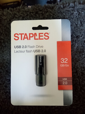 STAPLES Brand USB 2.0 FLASH DRIVE 32GB MEMORY STICK BRAND NEW IN ...