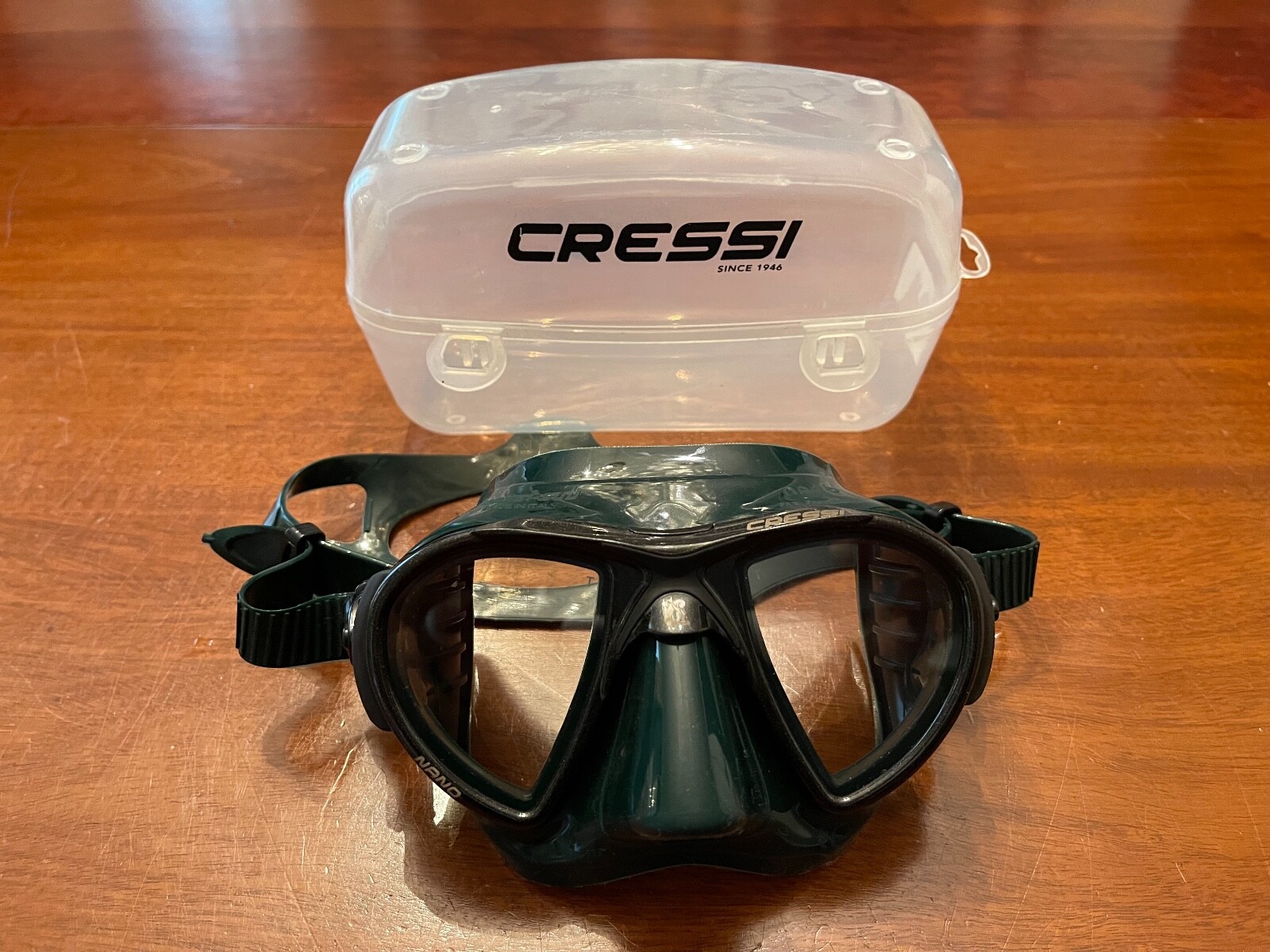CRESSI SVD NANO Face Mask TEMPERED SWIM MASK +CASE 100% UV ADULT SCUBA ...