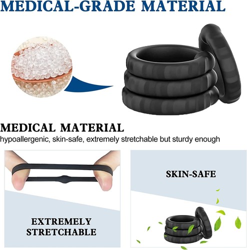 6 Set Cock Rings Silicone Rubber Penis Ring Soft for Men Sex Toy Adjustable | eBay