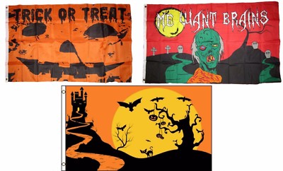 3x5 Happy Halloween 3 Pack Flag Wholesale Set #138 Combo 3'x5' Banner ...