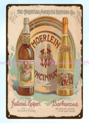 Christian Moerlein Beer alcohol drink beverage metal tin sign modern ...