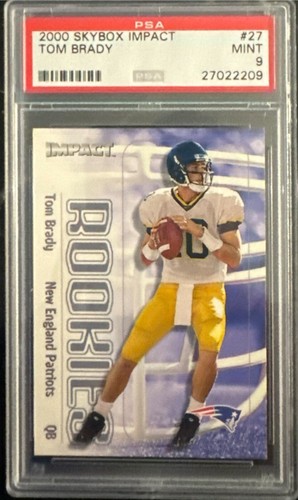 2000 Skybox Impact Tom Brady Rookie Card RC #27 PSA 9 Patriots | eBay