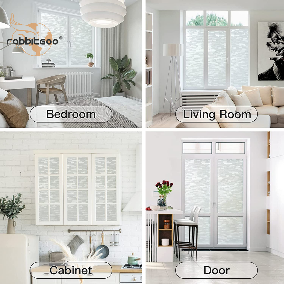 rabbitgoo Privacy Window Film Frosted Matte Window for Home (17.5" x 78 ...