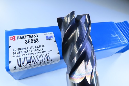 NEW 1" SGS KYOCERA Z-CARB 36863 SOLID CARBIDE 1" INCH ENDMILL LATHE ...