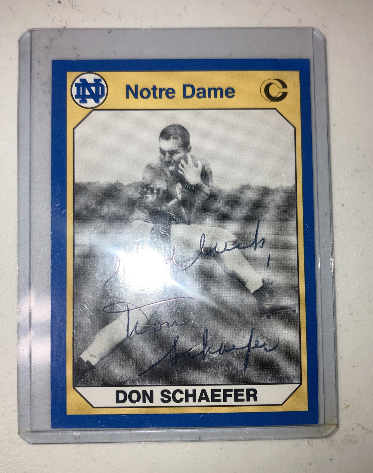 Don Schaefer Autographed Hand Signed Notre Dame Football Card | eBay