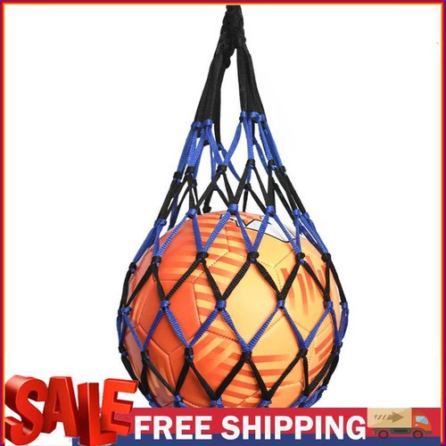 Football Soccer Ball Net Bag Basketball Carry Mesh Storage (Black Blue ...