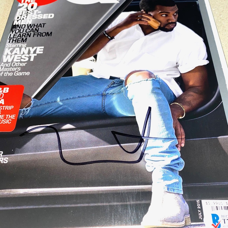 KANYE WEST signed autographed GQ MAGAZINE YEEZY YEEZUS BECKETT BAS COA ...