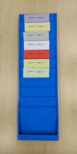 10 x A4 Portrait Blue Metal Garage Workshop Job Card Rack - Also For ...