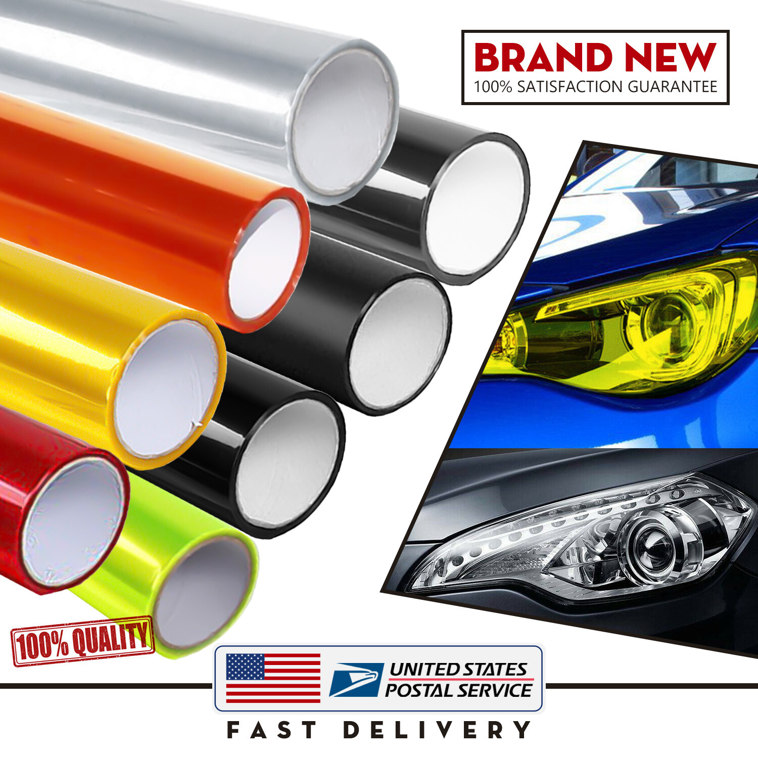 Vinyl Protection Film Smoke Tint Headlight Taillight Fog Light Sider ...