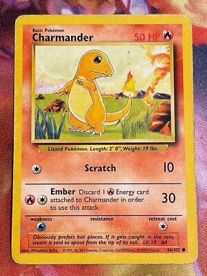 Pokémon TCG Charmander Base Set 46/102 Regular Unlimited Common | eBay