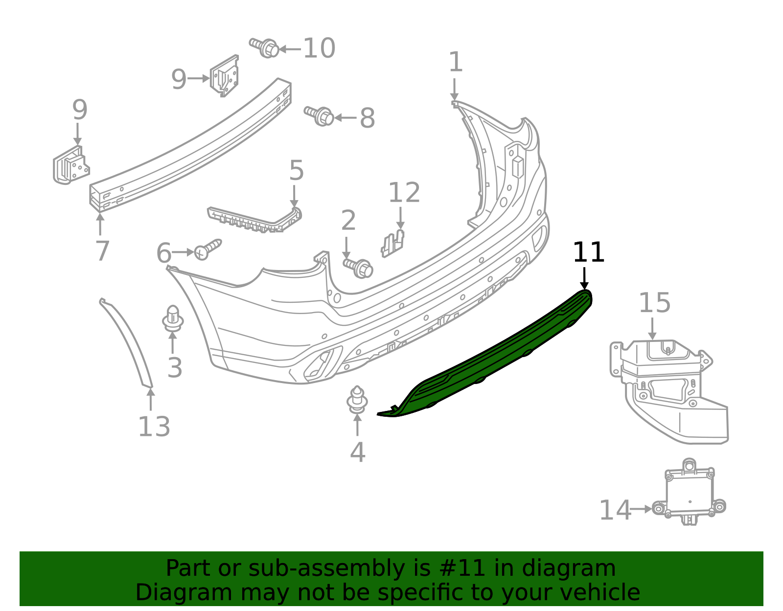 Genuine Mitsubishi OE Extension Rr Bumper(Sil 85010W001P for sale ...