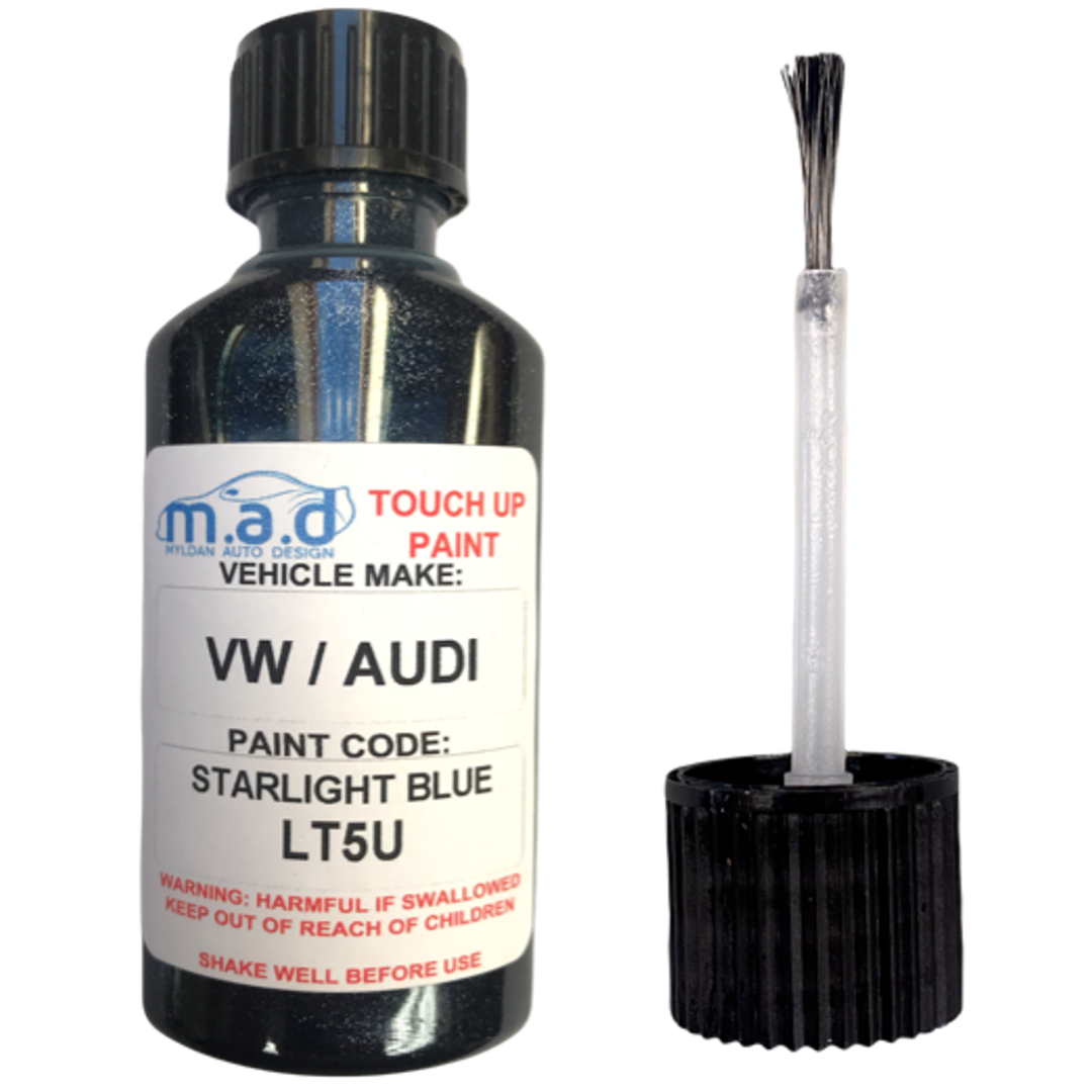 TOUCH UP CAR PAINT 30ML BOTTLE FOR VW / AUDI STARLIGHT BLUE LT5U | eBay UK