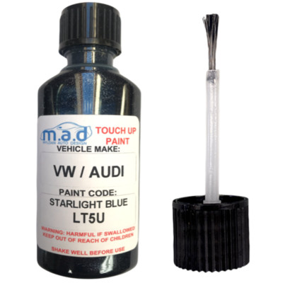 TOUCH UP CAR PAINT 30ML BOTTLE FOR VW / AUDI STARLIGHT BLUE LT5U | eBay