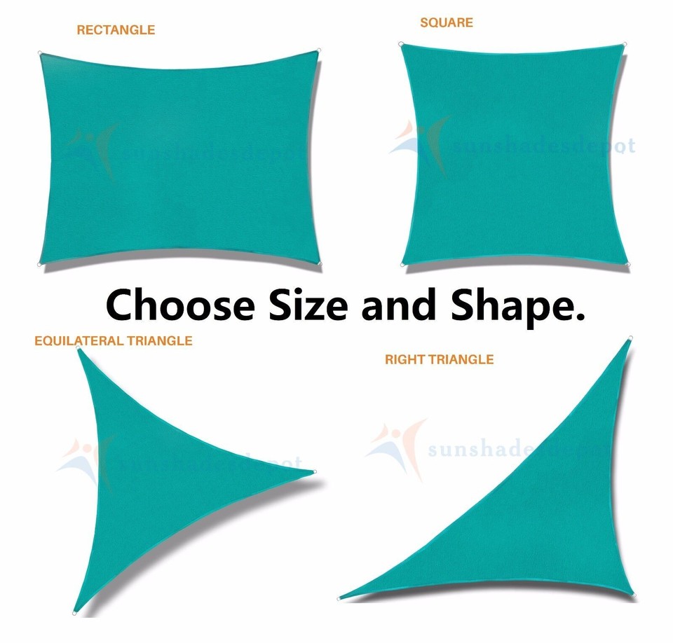 Sun Shade Sail Canopy Cover UV Block Turquoise Sunshade Yard Deck ...