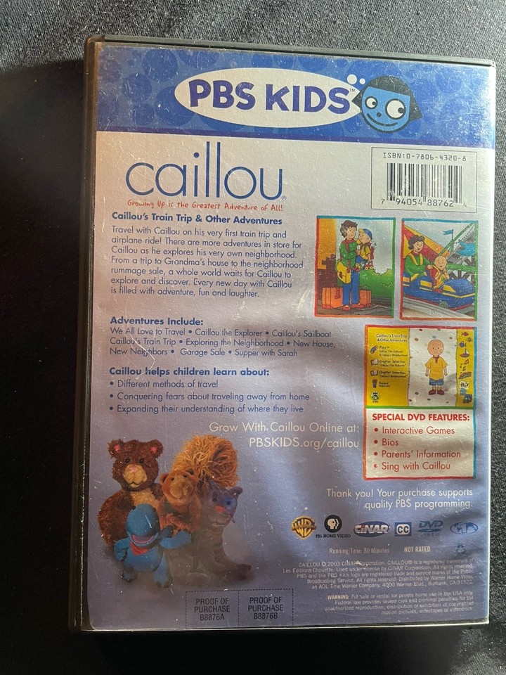 DVD CAILLOU TRAIN TRIP PBS KIDS | eBay