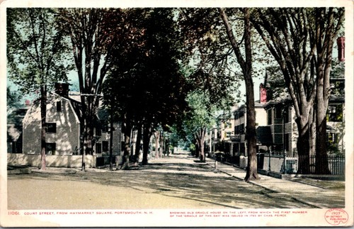 Portsmouth New Hampshire NH Court Street from Haymarket Square 1900s ...