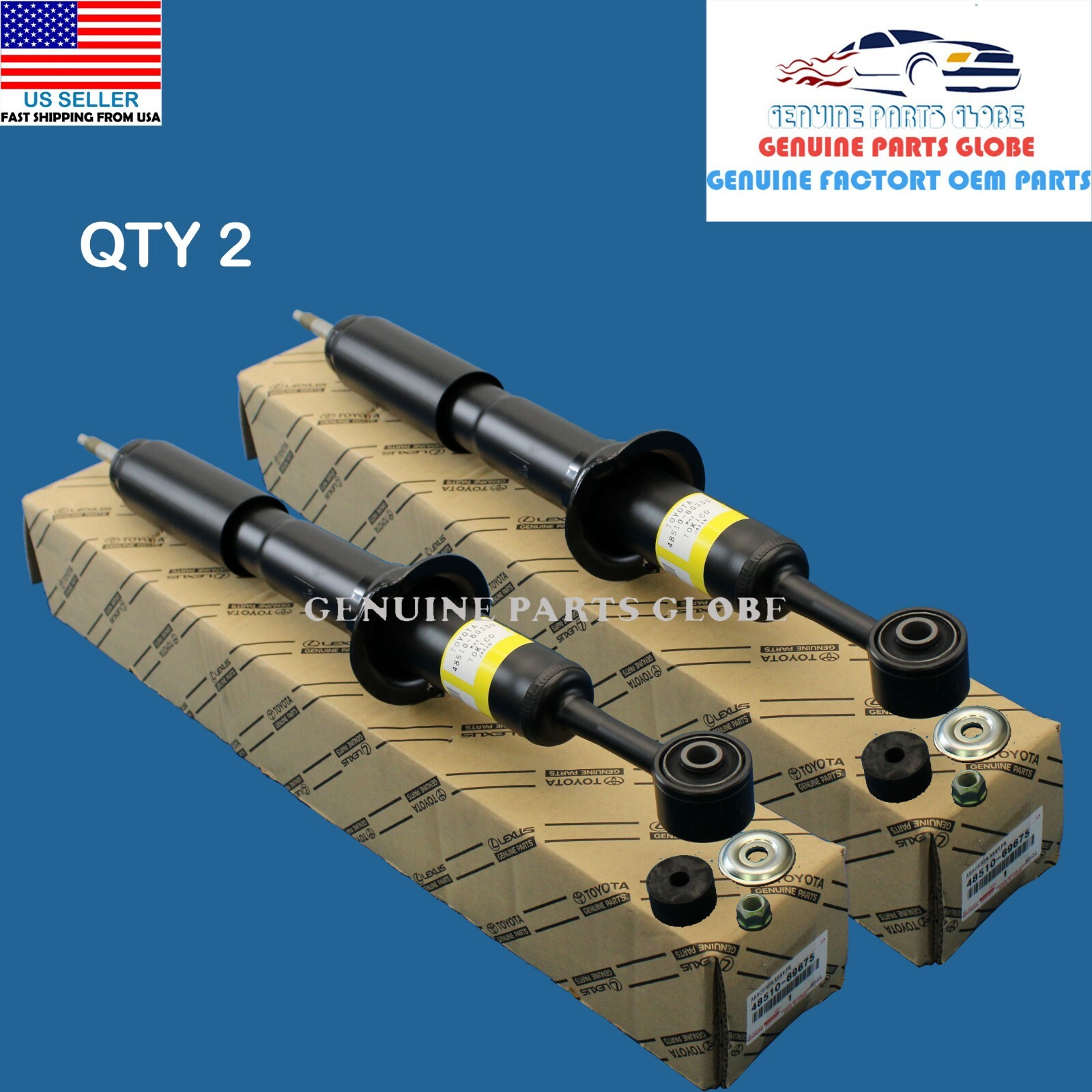 GENUINE OEM TOYOTA 03-09 4RUNNER RH & LH FRONT SHOCK ABSORBER SET 48510 ...