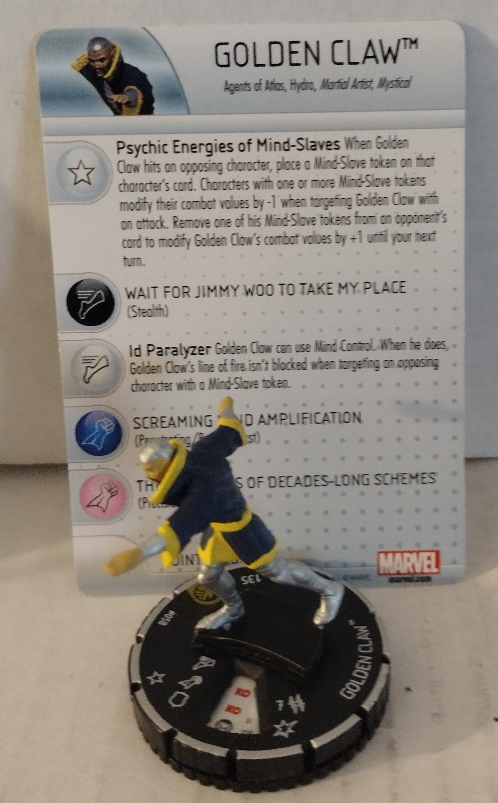 Marvel Heroclix Nick Fury Agent of SHIELD set Golden Claw #058 Super ...