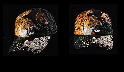 Mens Trucker Mesh Cap Japanese Pattern Embroidery Dragon Tiger Phoenix ...