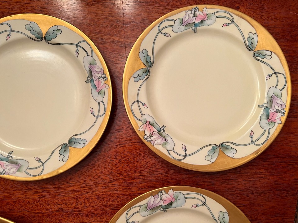 Antique JEAN POUYAT LIMOGES J.P.L Cyclamen Art Nouveau Cake Plates ...