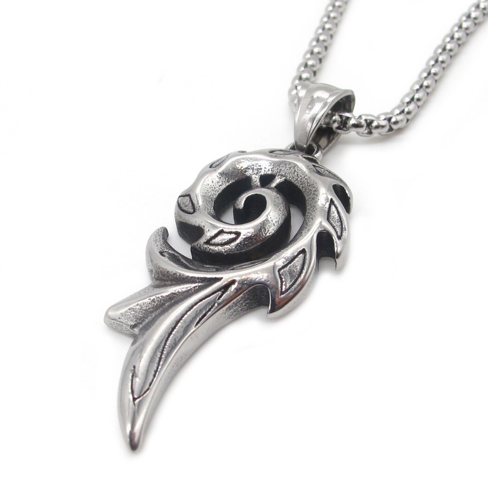 MENDEL Mens Egyptian Amulet Phoenix Rising Fire Pendant Necklace ...