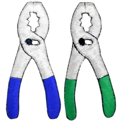 Pliers Applique Patch Set - Mechanic Construction Tool Embroidered ...