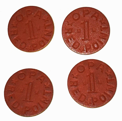 4 MM WWII Food Ration Tokens OPA Red 1 Point MM | eBay