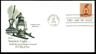 $5.00 RAILROAD LAMP AMERICA'S LIGHT LEADS HERE 1979 ARTMASTER CACHET ...