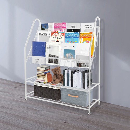 5-Shelf Metal Kids Bookshelf Large Capacity Books Toys Organizer For ...