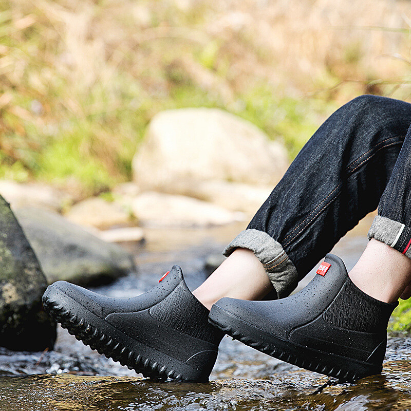 Mens Wellington Rain Boots Garden Outdoor Wellies Boots Short Ankle ...