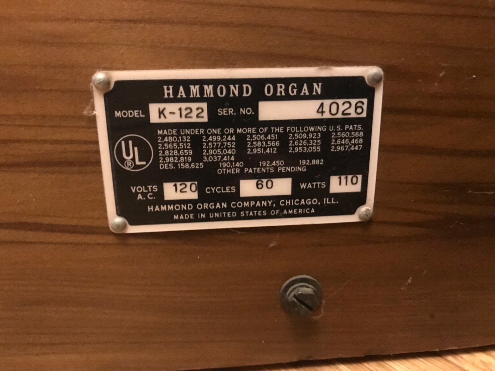 Hammond K-122 Organ | eBay