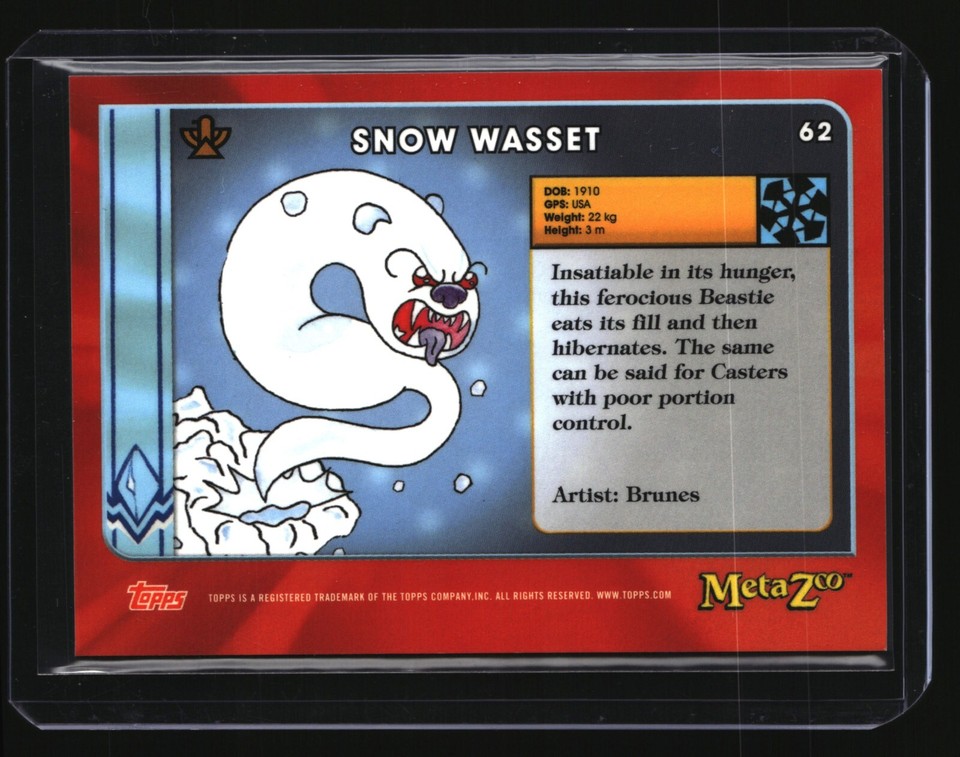 MetaZoo Snow Wasset #62 (Topps Series 0 Holo Aura Cryptid Nation) NM ...
