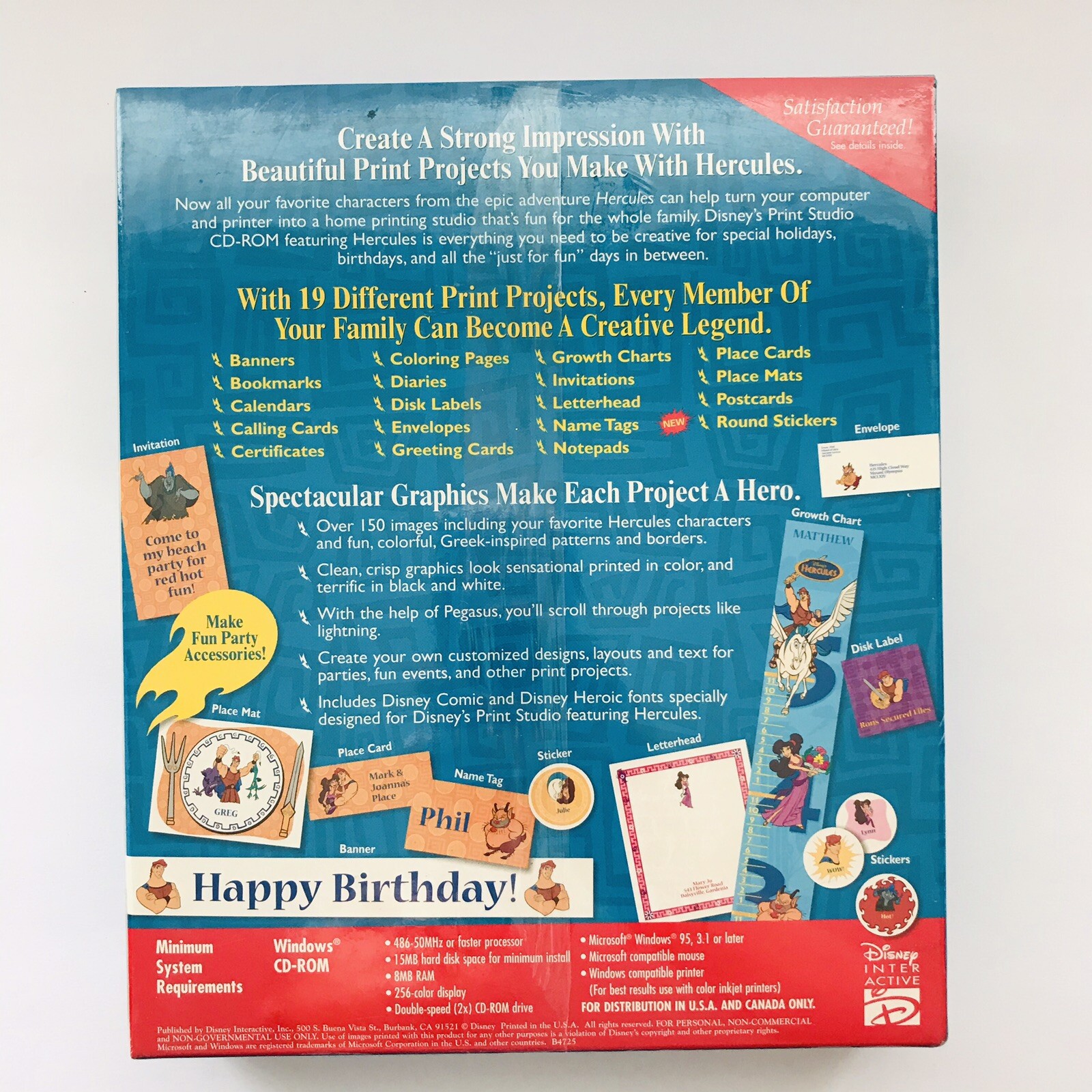 Disney's Hercules Print Studio (PC, 1997) for sale online | eBay