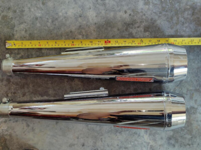 AUTHENTIC/ORIGINAL English Dunstall Power Silencer Motorcycle Mufflers ...