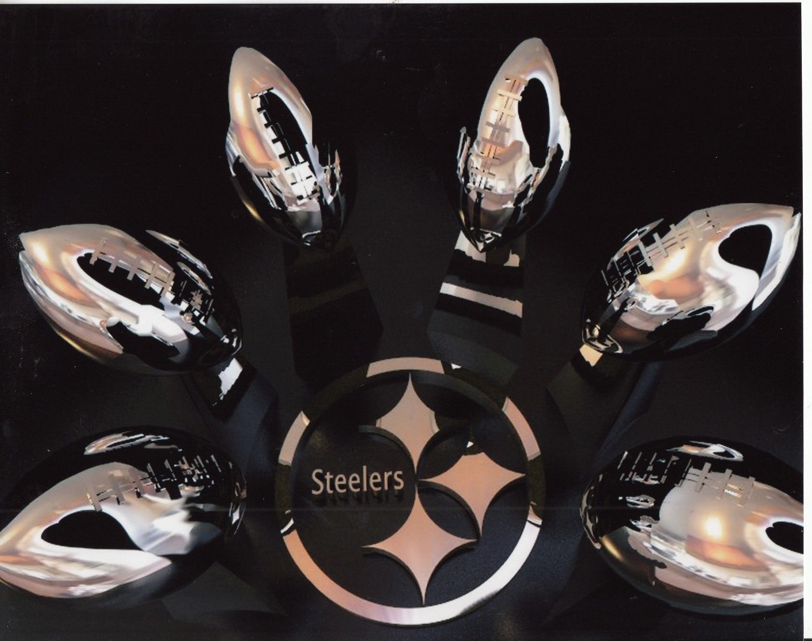 GLOSSY PHOTO PICTURE 8x10 Steelers Super Bowl Trophies | eBay