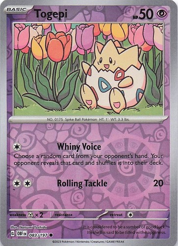 Togepi 083/197 Reverse Holo SV03: Obsidian Flames NM | eBay