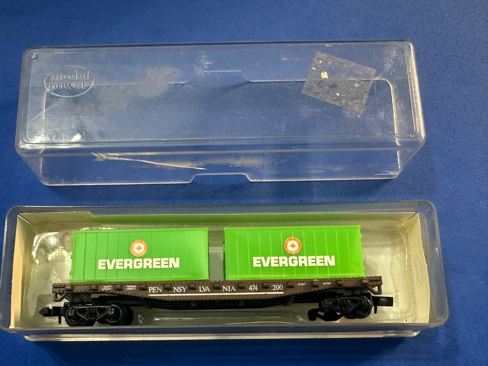 N Guage Train Model Power 50' Flat Car With Evergreen Containers | eBay