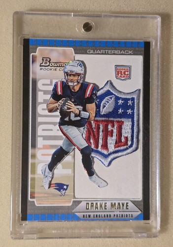 Drake Maye Custom NFL Shield Patch Card 1/1 New England Patriots Rookie ...