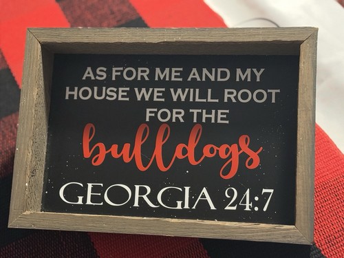 GA Bulldogs Football Wood Sign GO DAWGS Rustic Gift NEW Sports Fan UGA ...