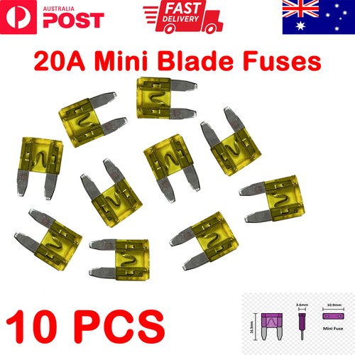 10 Pcs 20A Mini Blade Fuses - Yellow Car Truck Auto Fuses 20 Amp Fuse ...