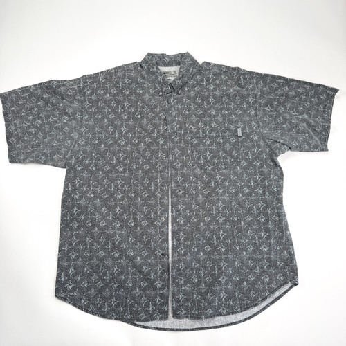 Vintage Quicksilver Paisley Gray Short Sleeve Button Up Shirt 80s 90s ...