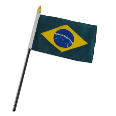 Brazil 4"x6" Flag Desk Table Stick (Sewn Edges) 100D | eBay