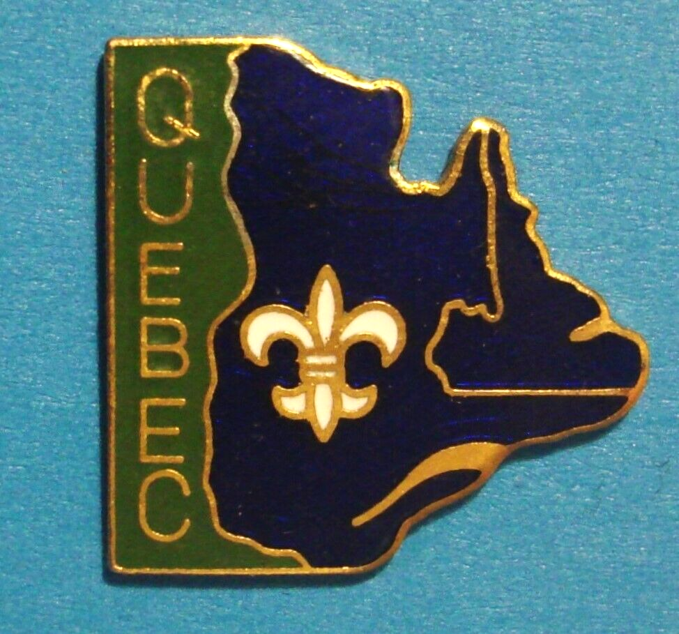 QUÉBEC - QUEBEC SHAPE - FLEUR DE LIS - LYS - CANADA - VINTAGE LAPEL PIN ...
